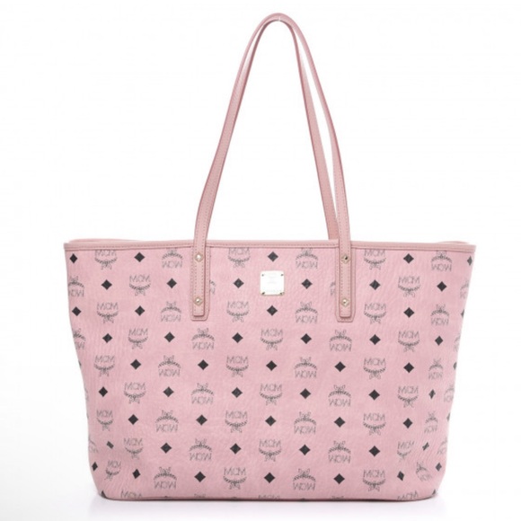 MCM | Bags | Mcm Visetos Medium Anya Shopper Tote Light Pink | Poshmark